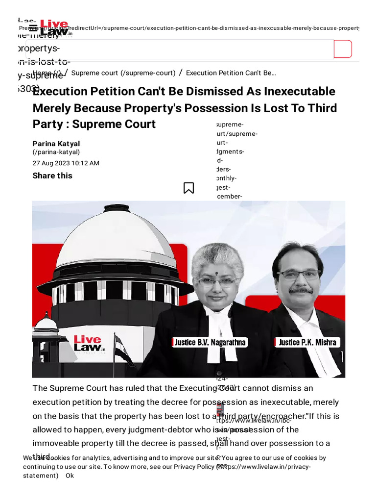 Supreme Court: Execution Petition Rules | PDF | Lawsuit | Government ...