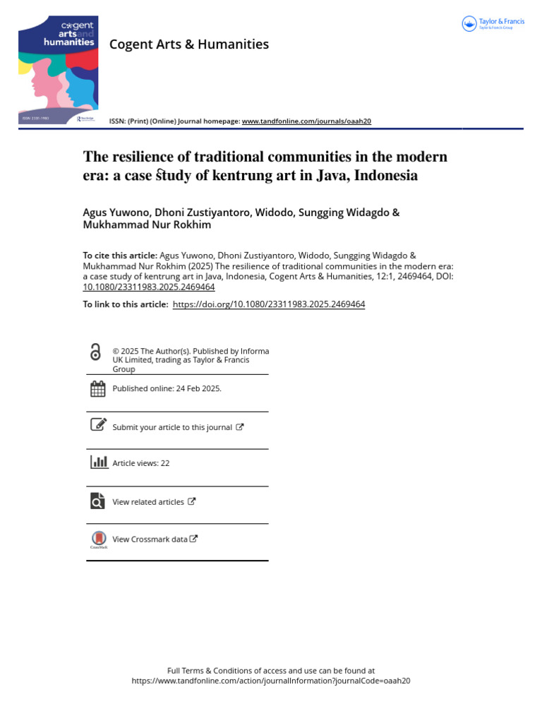 The Resilience of Traditional Communities in The Modern Era A Case ...