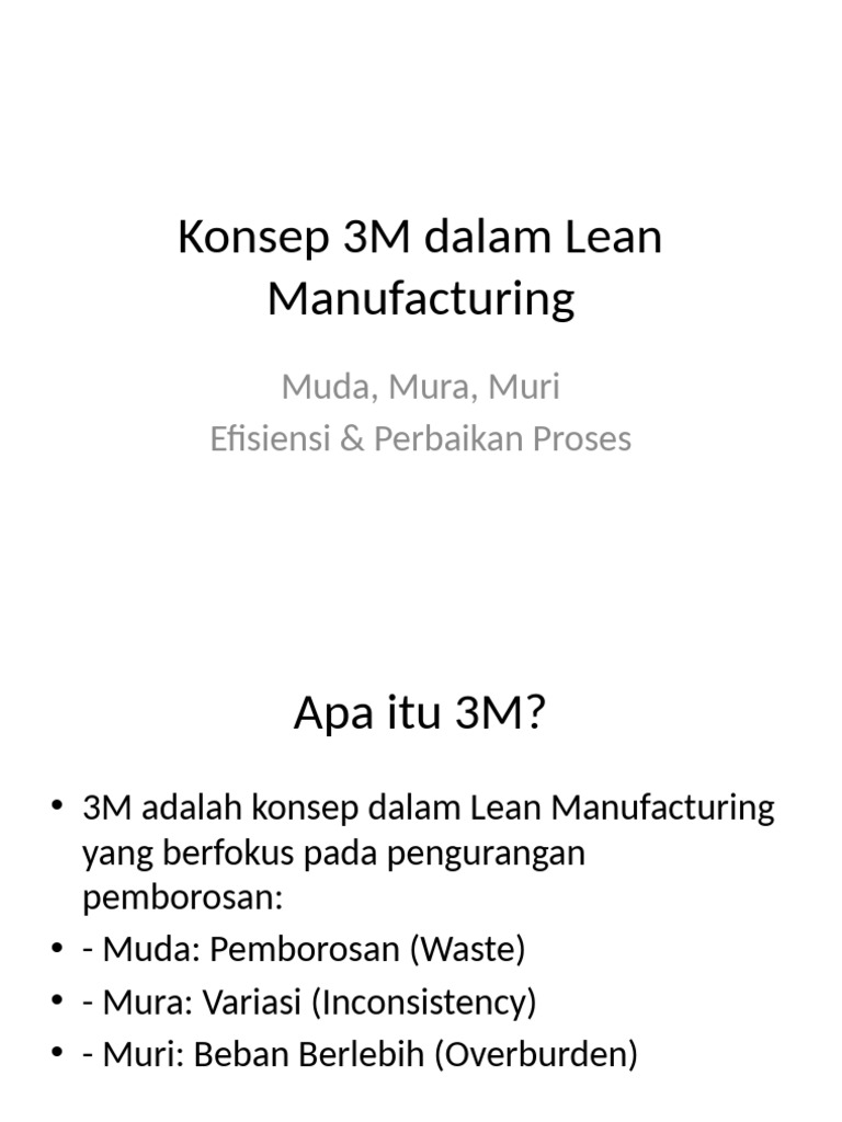 Materi 3M Lean Manufacturing | PDF