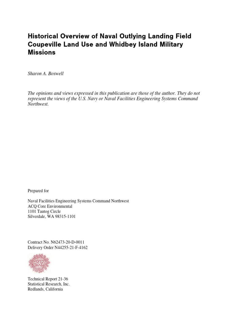 Historical Overview of Naval Outlying Landing Field Coupeville Land Use ...