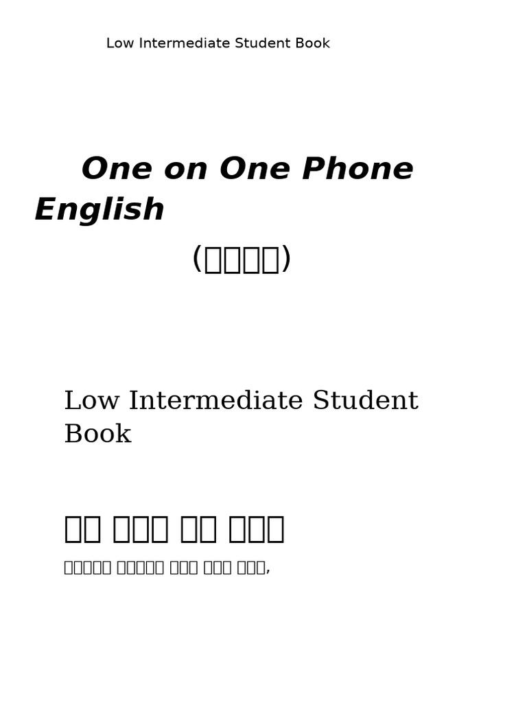 Low Intermediate English Student Book | PDF | Vocabulary | English Language