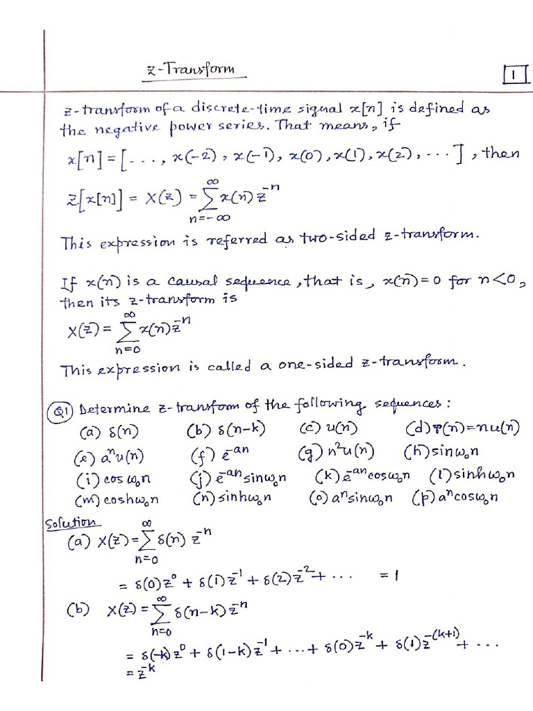 Complete Solution of Z-Transform Practice Problem 6 | PDF