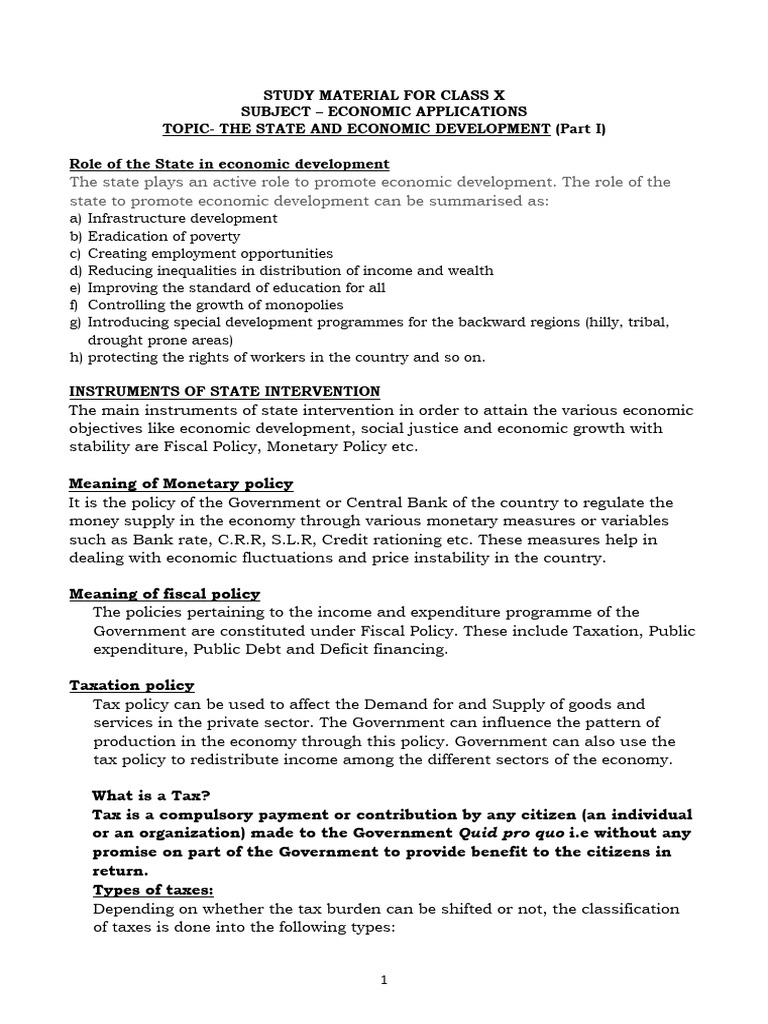 State Development Part1 | PDF | Taxes | Direct Tax