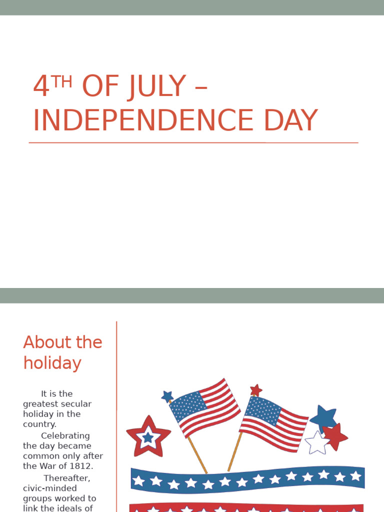 4th of July - Independence Day | PDF | Independence Day (United States ...