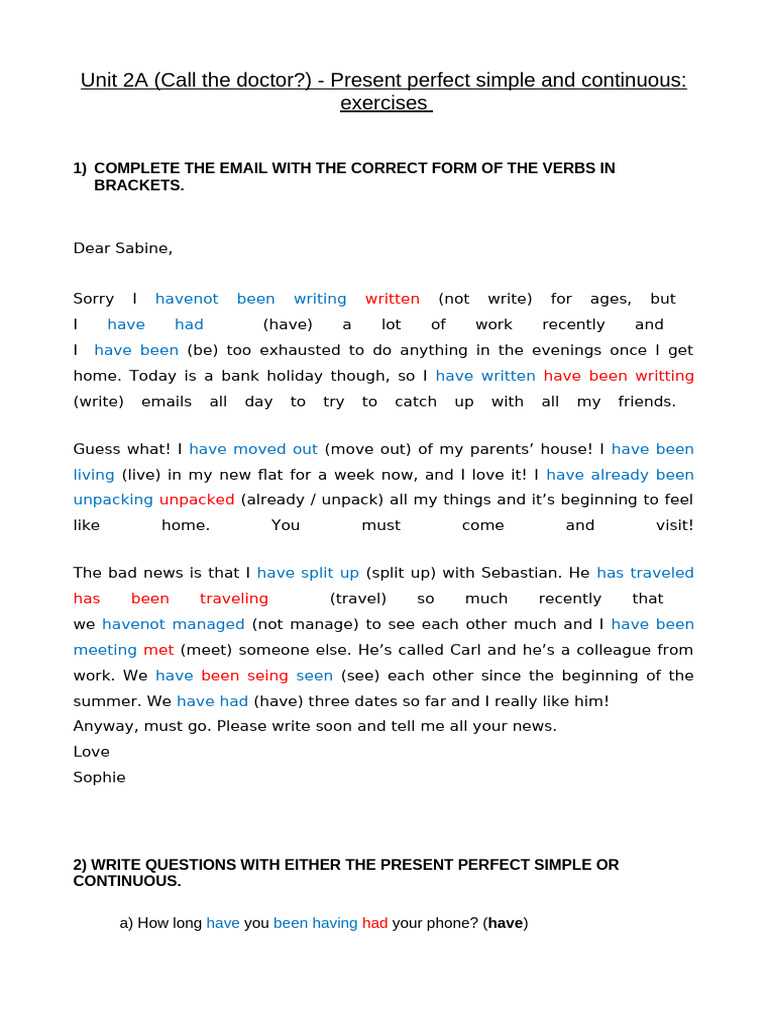 Present Perfect Simple & Continuous - Extra Exercises | PDF