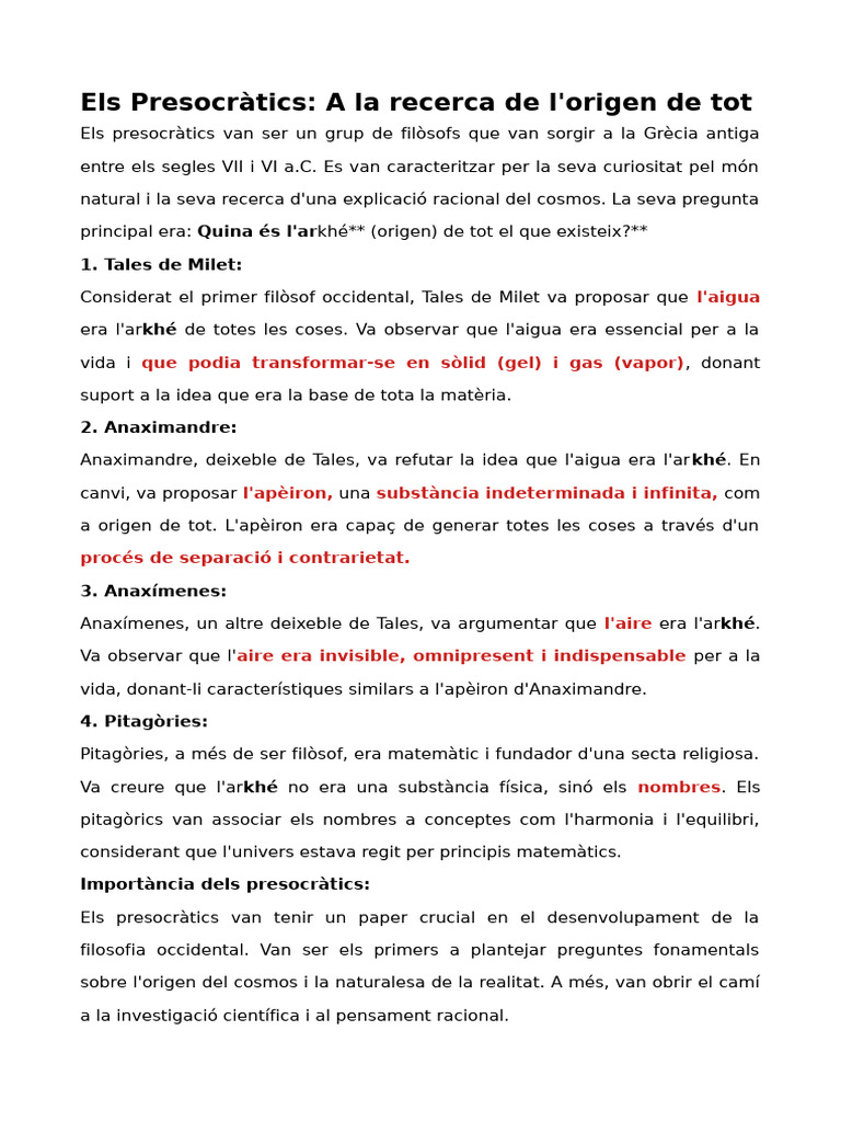 Presocratics | PDF