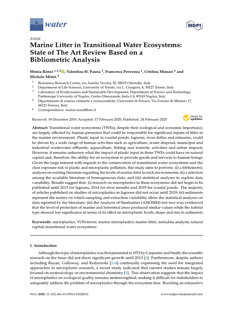 2020 - Renzi et al. Marine Litter in Transitional Water Ecosystems ...