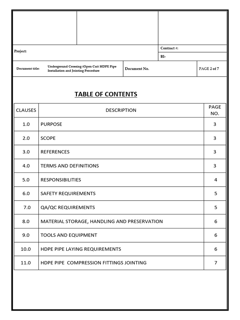Underground Crossing HDPE (Open Cut) Installation and Jointing ...