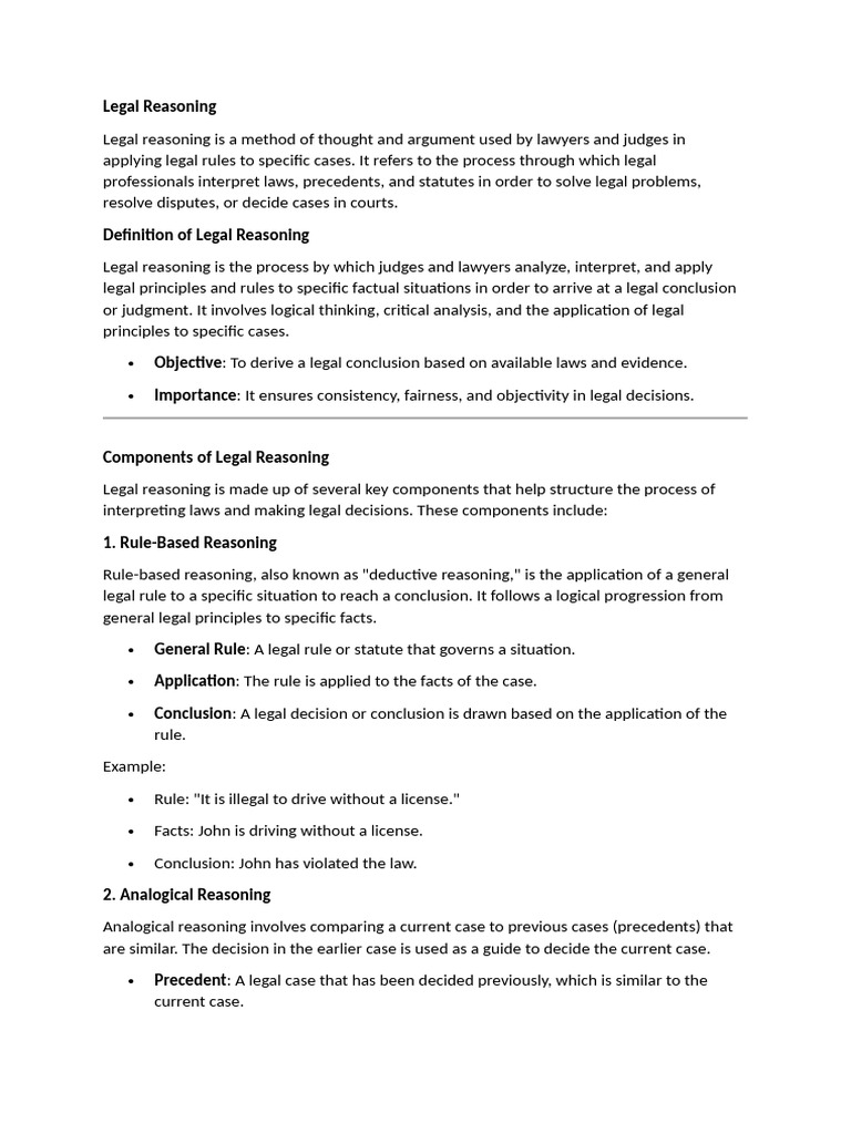 Unit 3 - C - Legal Reasoning | PDF | Precedent | Reason