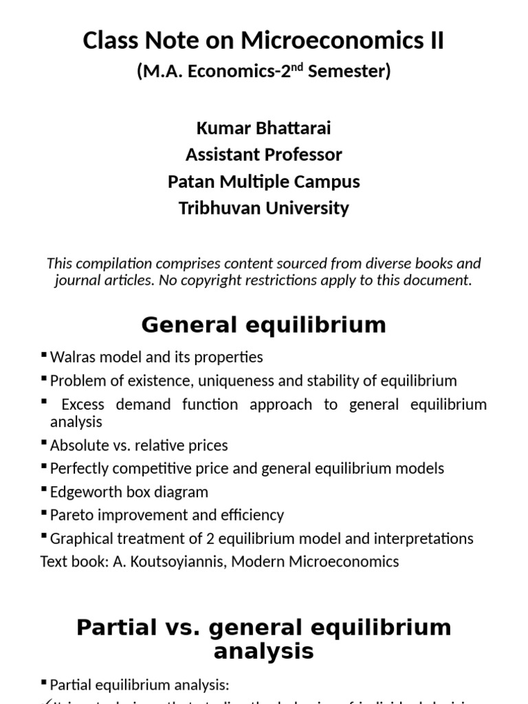 General equilibrium | PDF | Economic Equilibrium | General Equilibrium Theory