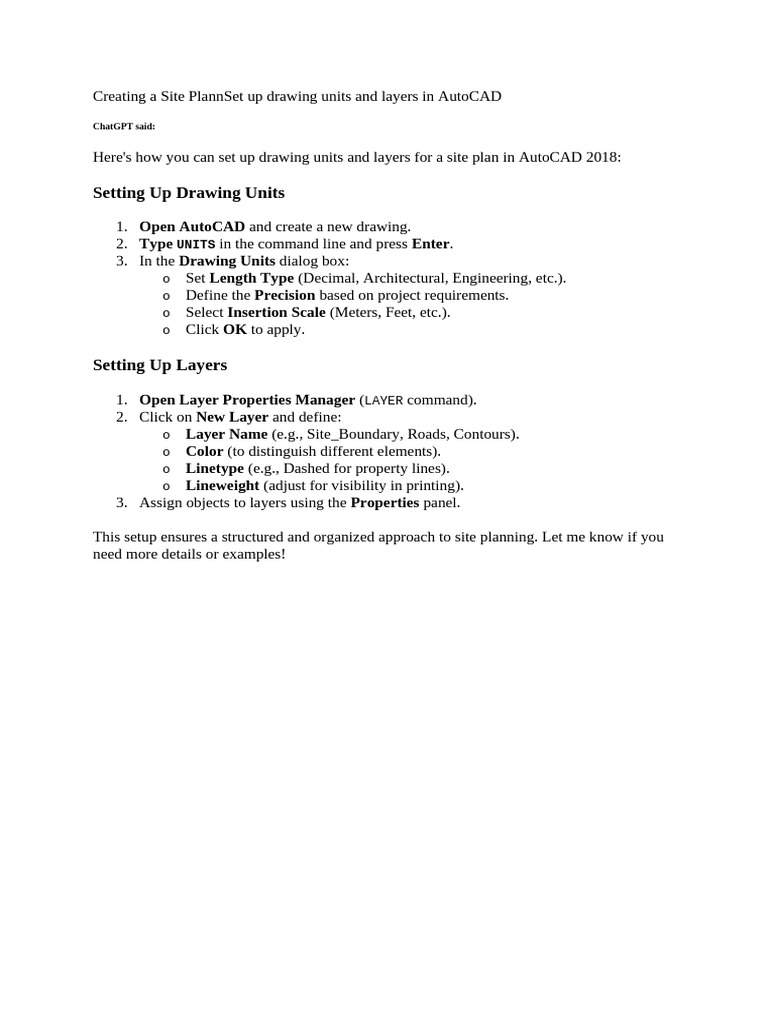 Setting Up AutoCAD for Site Plans | PDF