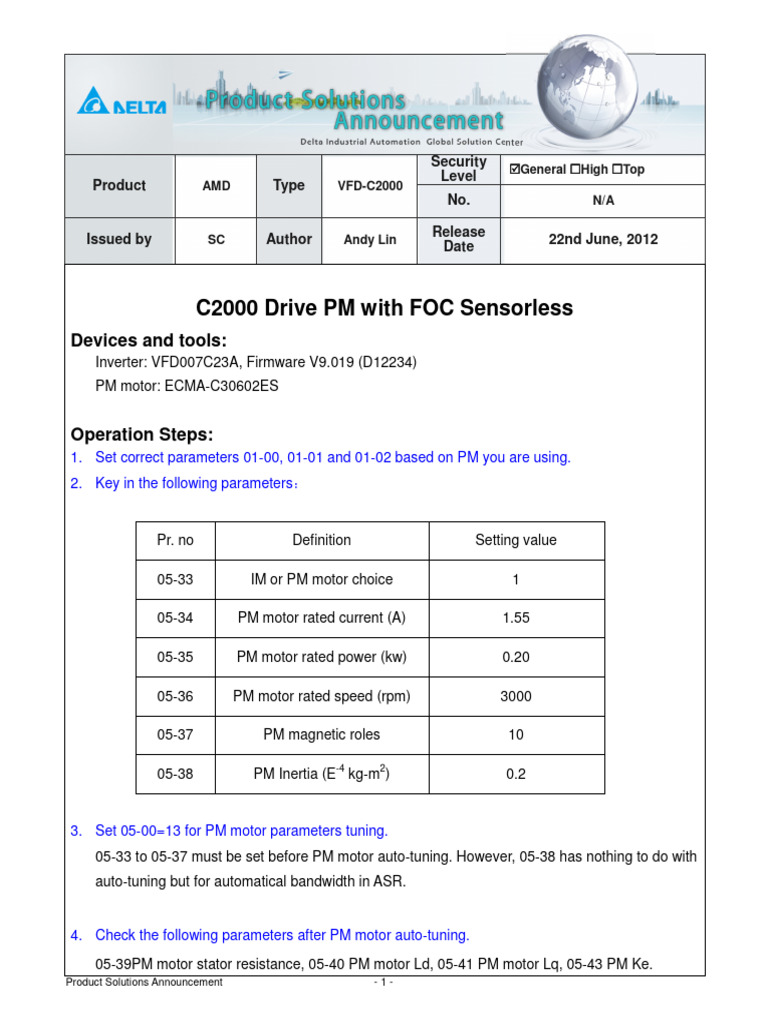 C2000 Drive PM Sensorless Setup Guide | PDF | Electrical Engineering ...