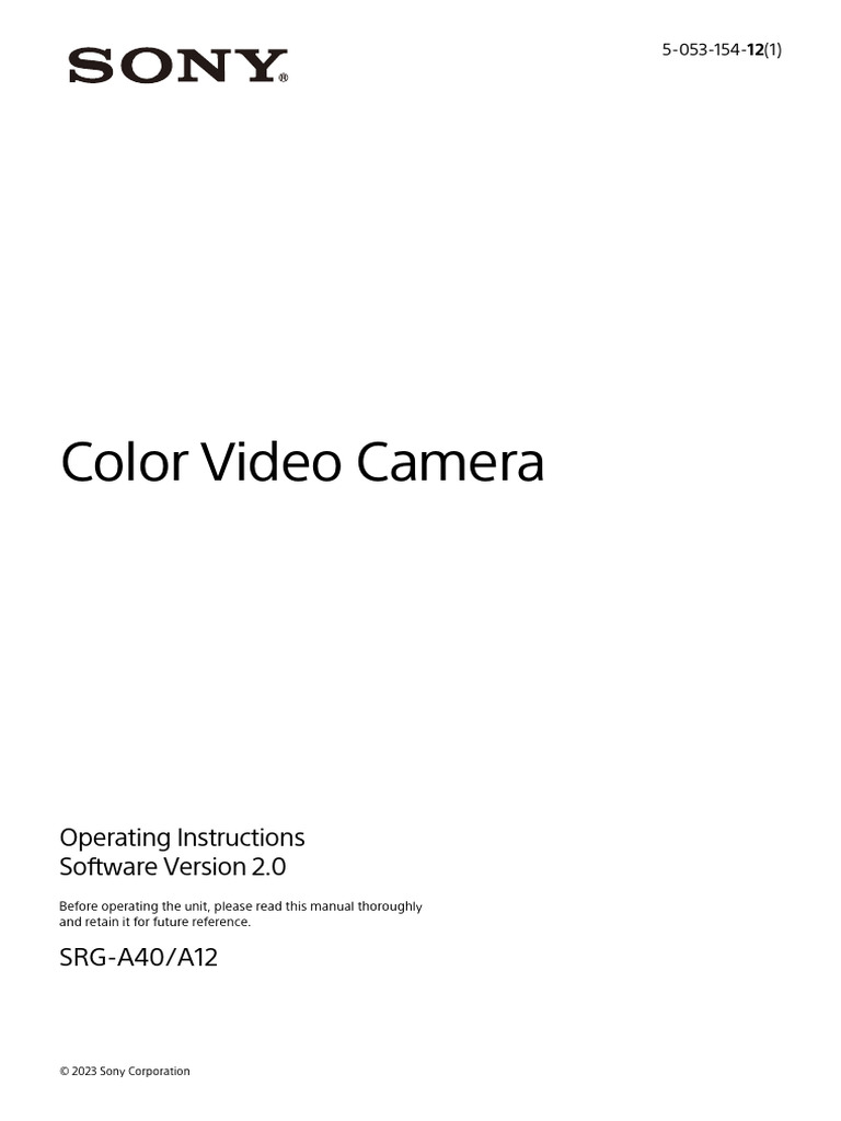 SRG-A40-A12_E | PDF | Camera | Video