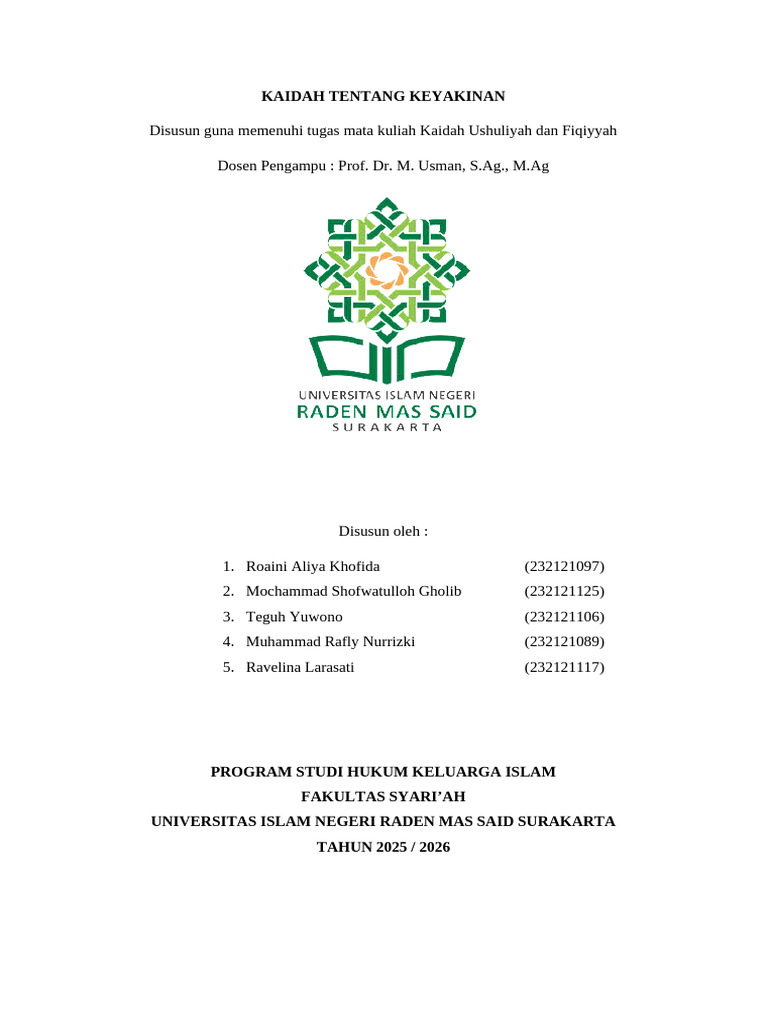 Kaidah Keyakinan dalam Fiqh Islam | PDF