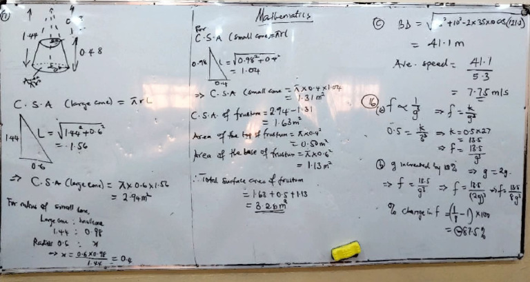 Mensuration (Cone) Questions 16&17 | PDF