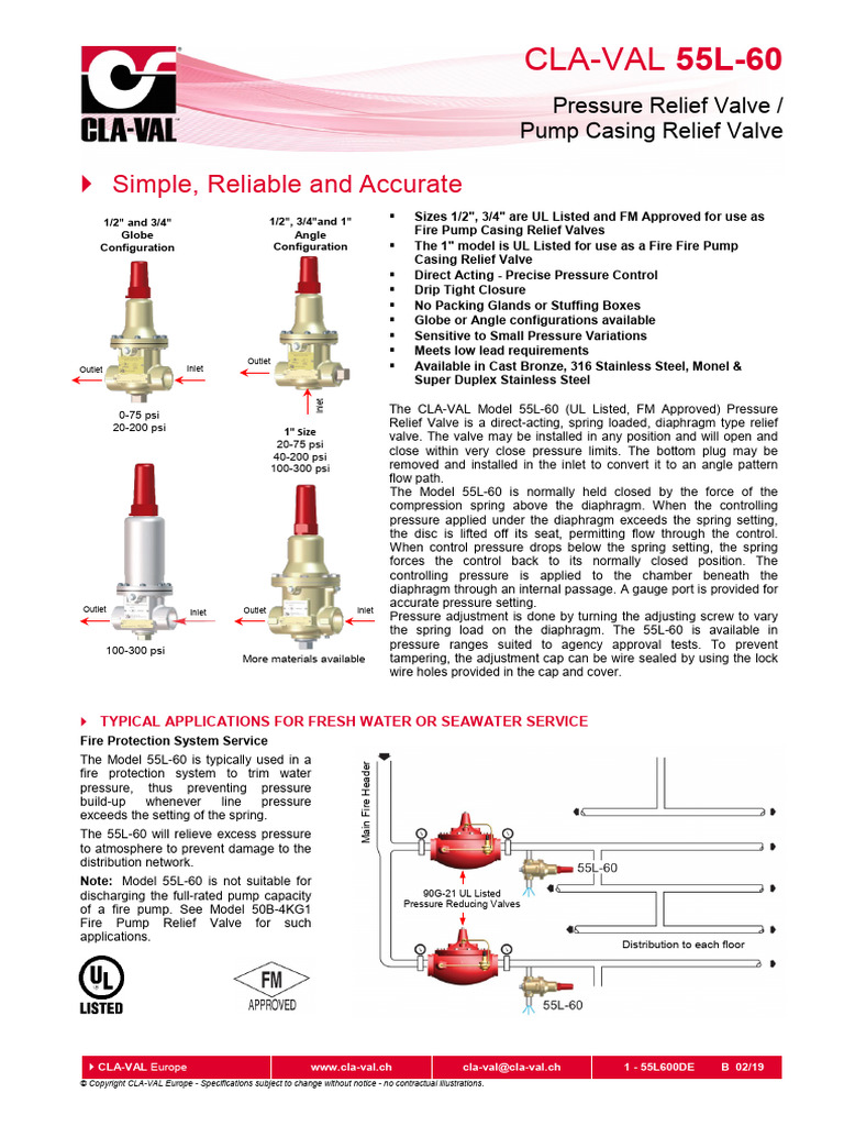 Casing Relief Valve 55l600de Catalog | PDF | Valve | Pump