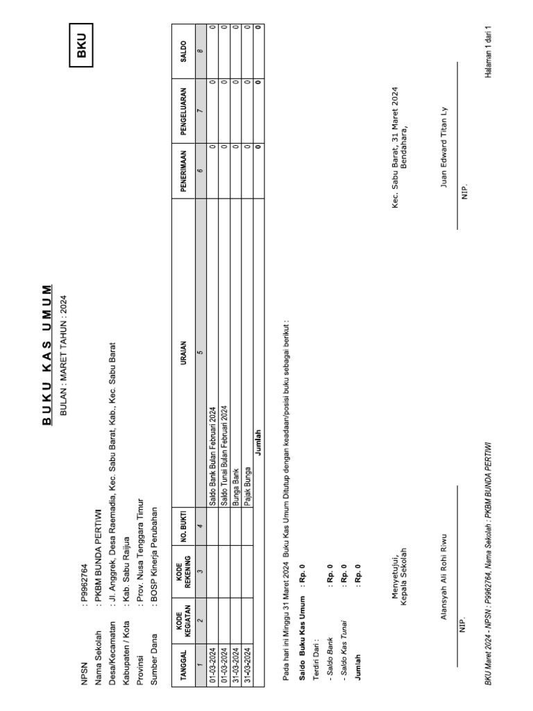 bku-BOSKIN MARET 2024 | PDF