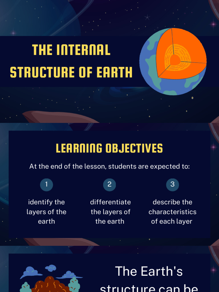 Layers of The Earth's Structure Science in Blue Yellow Hand Drawn Style ...