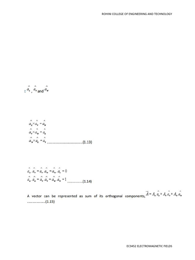 Review of Vector Algebra | PDF | Coordinate System | Cartesian ...