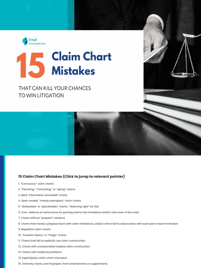 15 Mistakes in Claim Charts That Kills | PDF | Patent Infringement | Patent