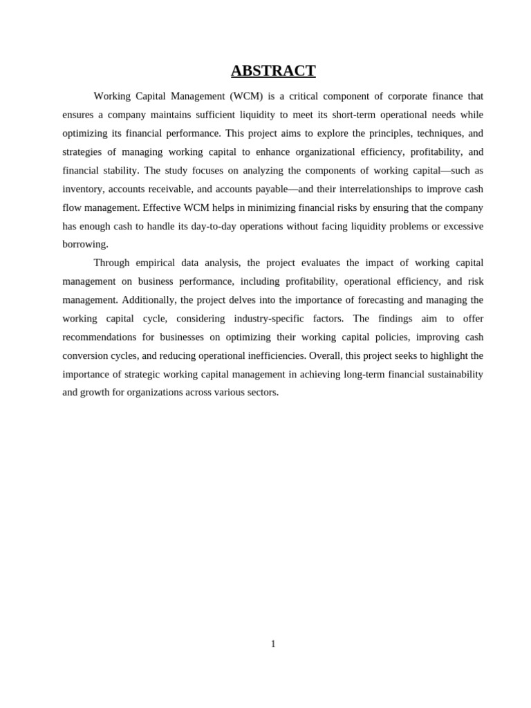 Effective Working Capital Management Strategies | PDF | Working Capital ...