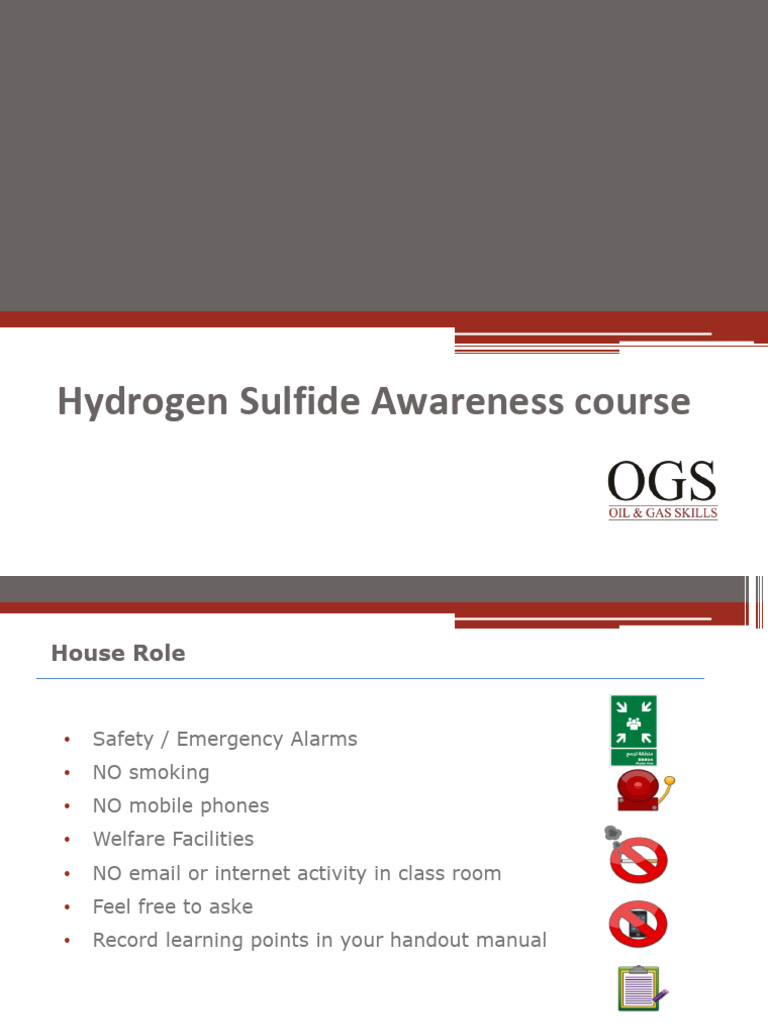 Ogs-Ztp-Gh-Trm-0009 - C0 Basic H2S Training | PDF | Sulfide
