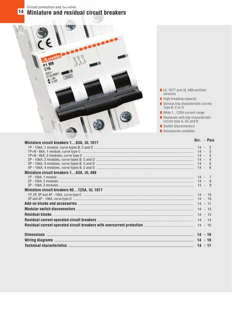14-Miniature-and-residual-circuit-breakers | PDF | Electric Motor ...