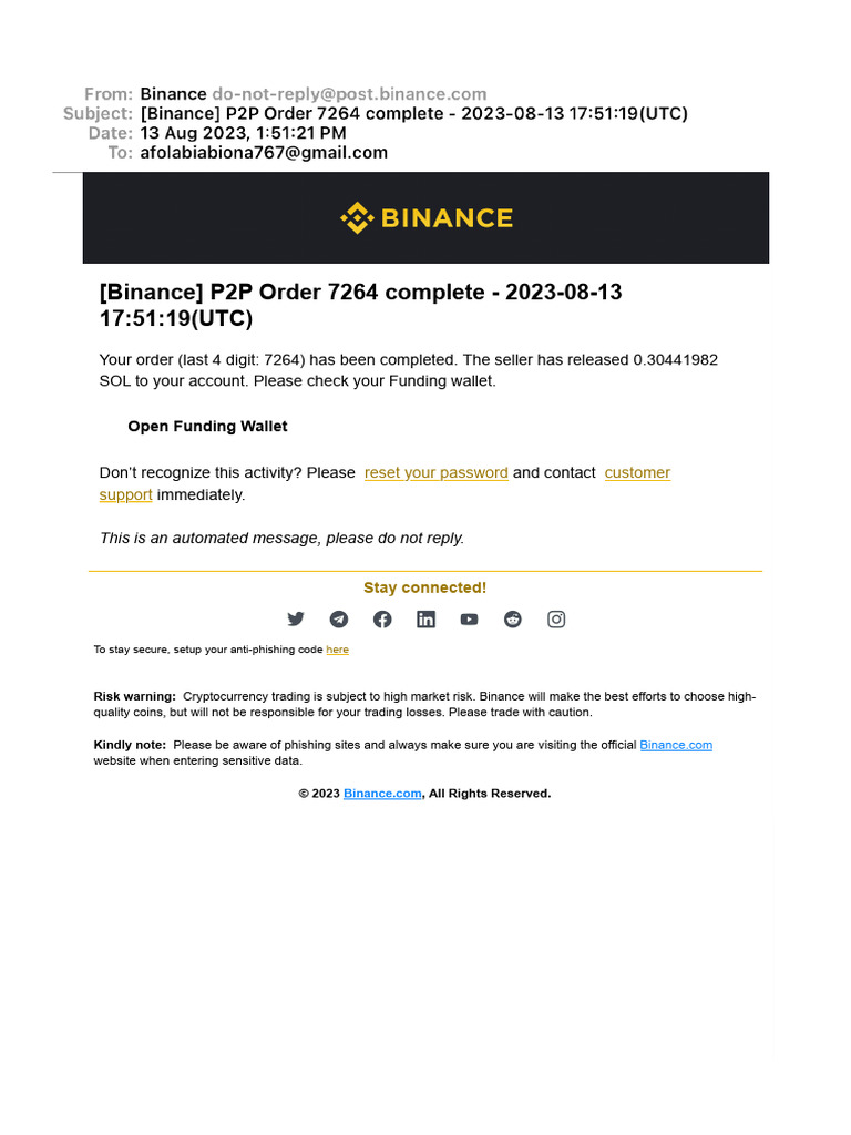 [Binance] P2P Order 7264 complete - 2023-08-13 175119(UTC) | PDF