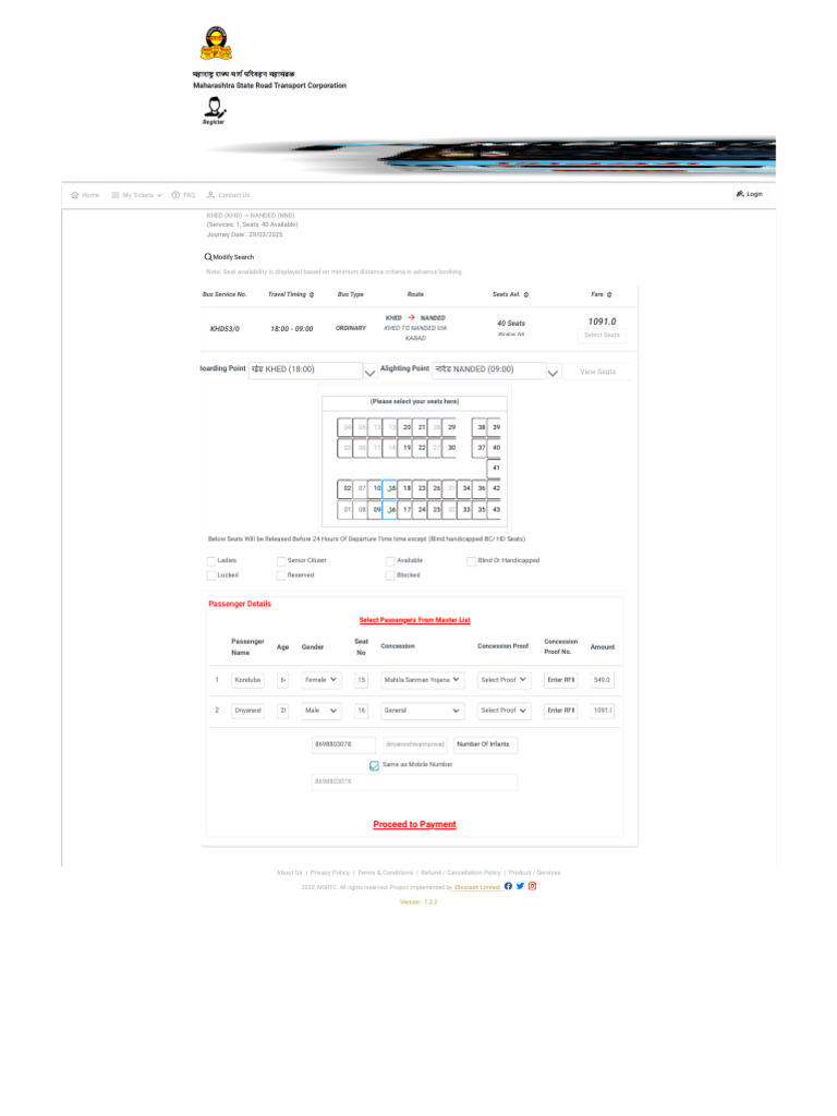 MSRTC Seat Availability and Booking Guide | PDF | Passenger Rail ...