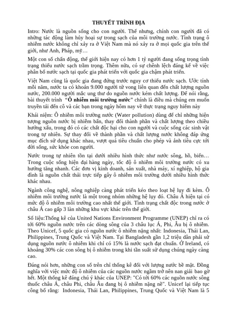 Thuyet Trinh Mon Dia 10D1 | PDF