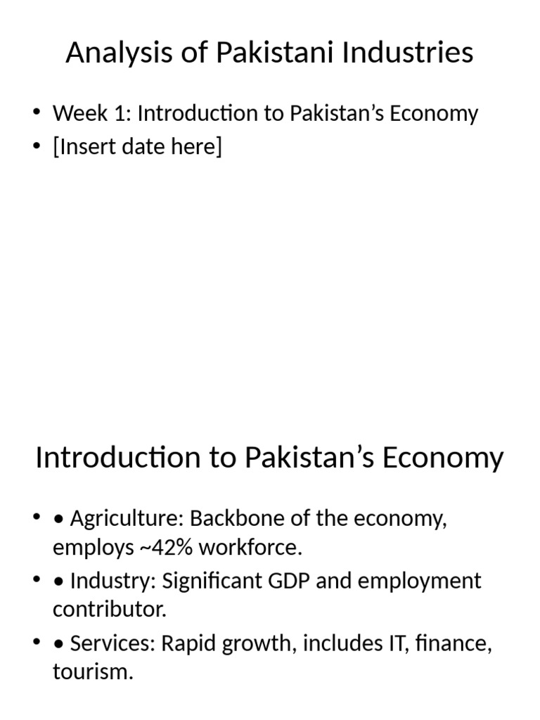 Week1 Pakistani Industries | PDF | Exports | Infrastructure