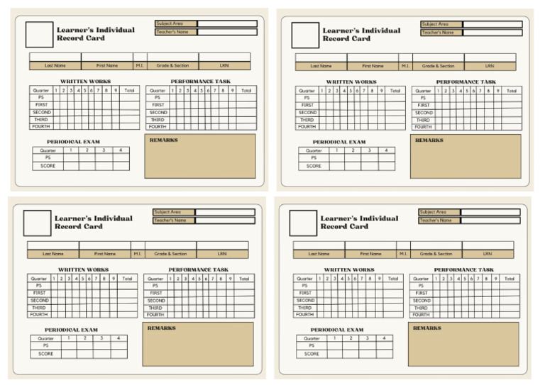 Learner's Individual Record Card | PDF