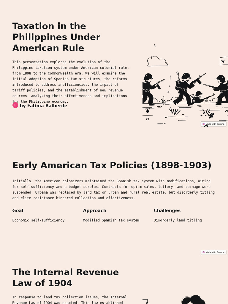 Philippine Taxation Under American Rule | PDF | Taxes | Tariff