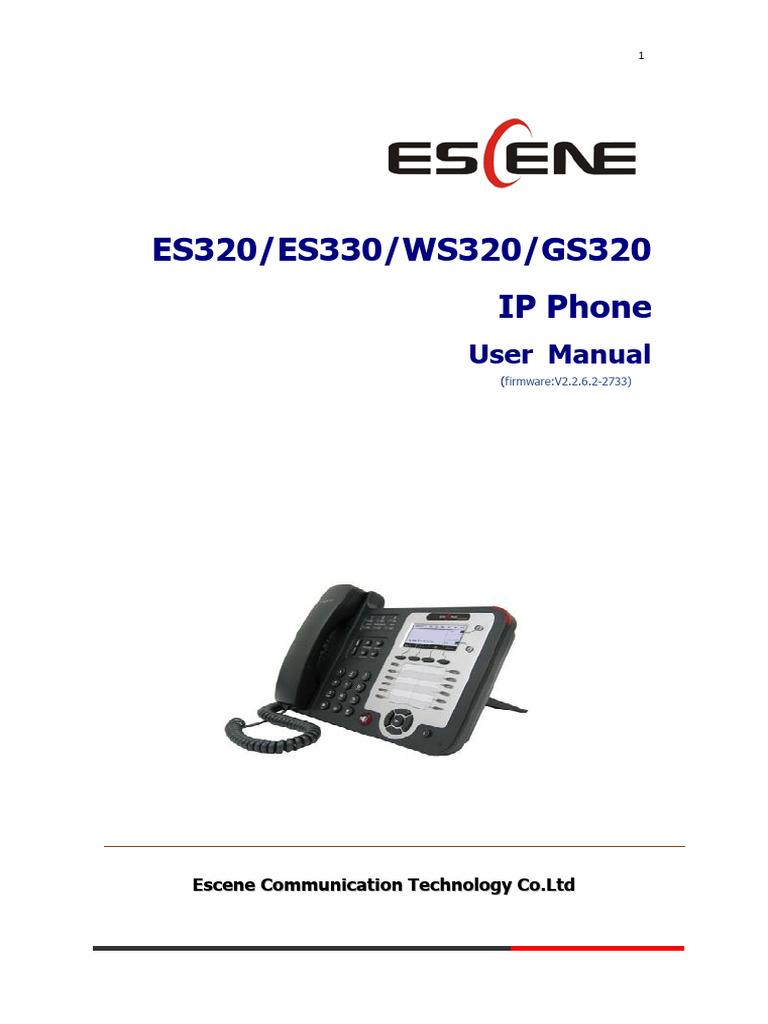 ES320 ES330 WS320 DS3X2 GS320 IPPhone User Manual en 20120109 | PDF ...