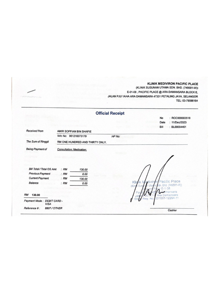 Official Receipt | PDF