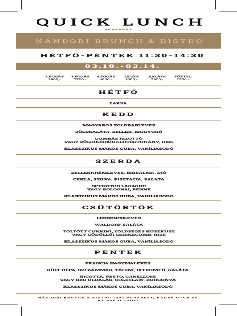 Quick Lunch | PDF