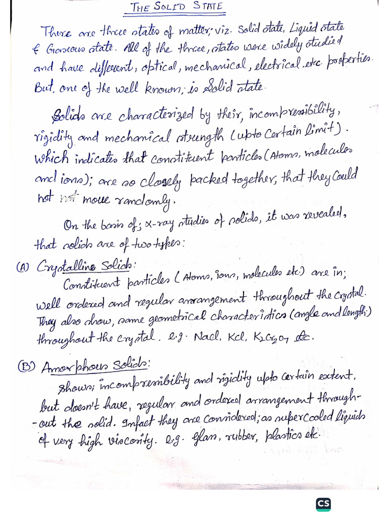 B.SC - II Semester Solid State Notes | PDF