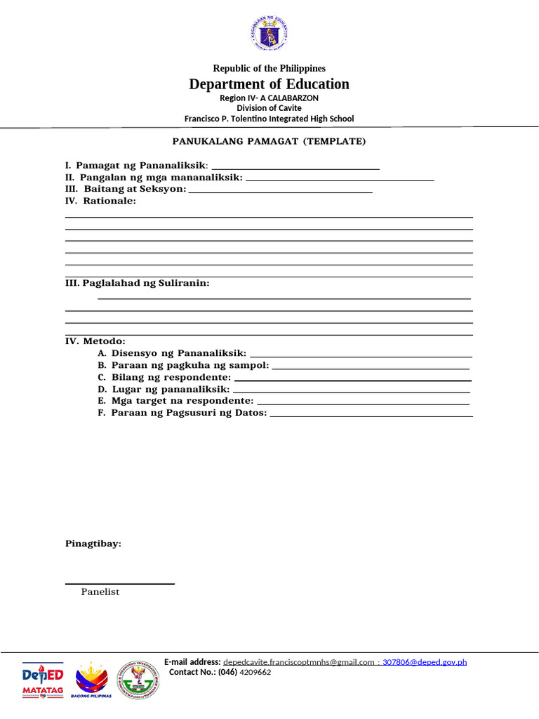 Title Proposal Template | PDF