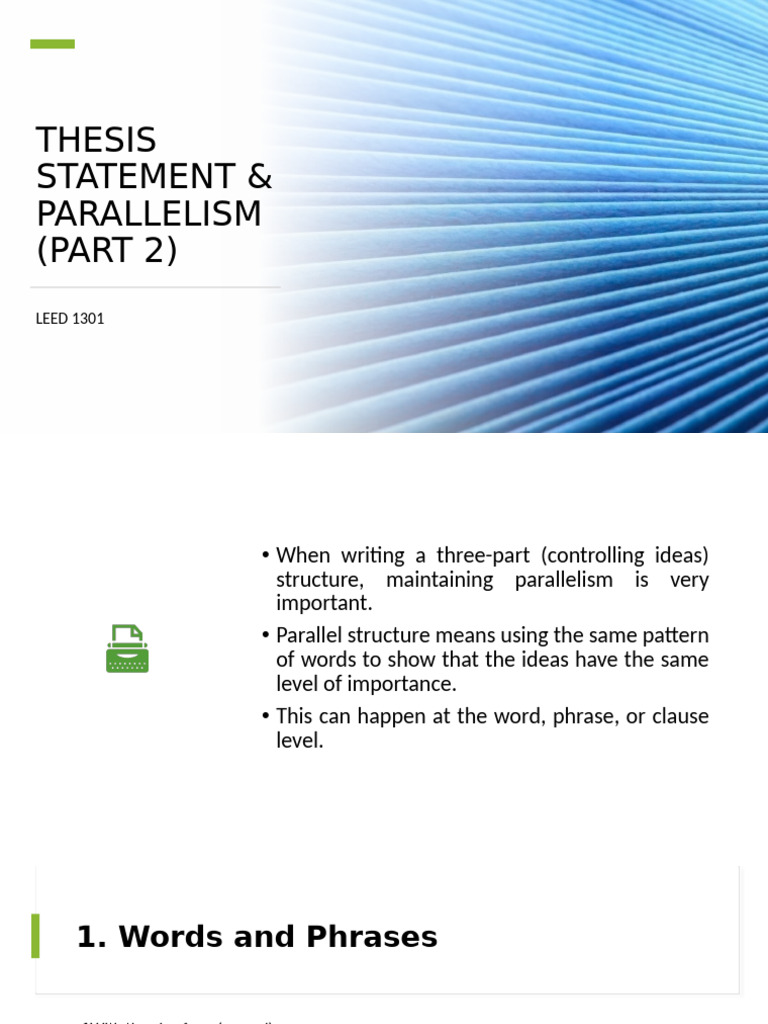 Thesis Statement & Parallelism (Part 2) | PDF | Language Families | Semantic Units