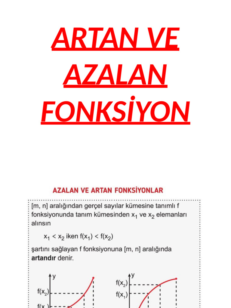 ARTAN VE AZALAN FONKSİYON | PDF