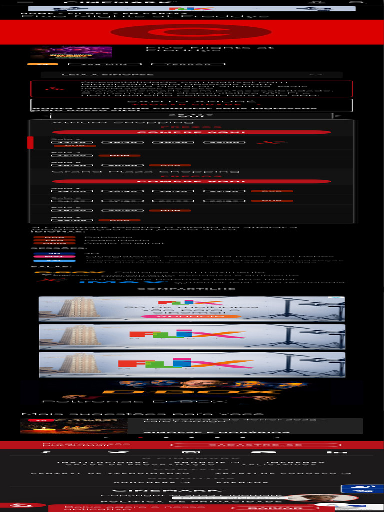 Five Nights at Freddys Filme em Cartaz Cinemark Cinemas | PDF