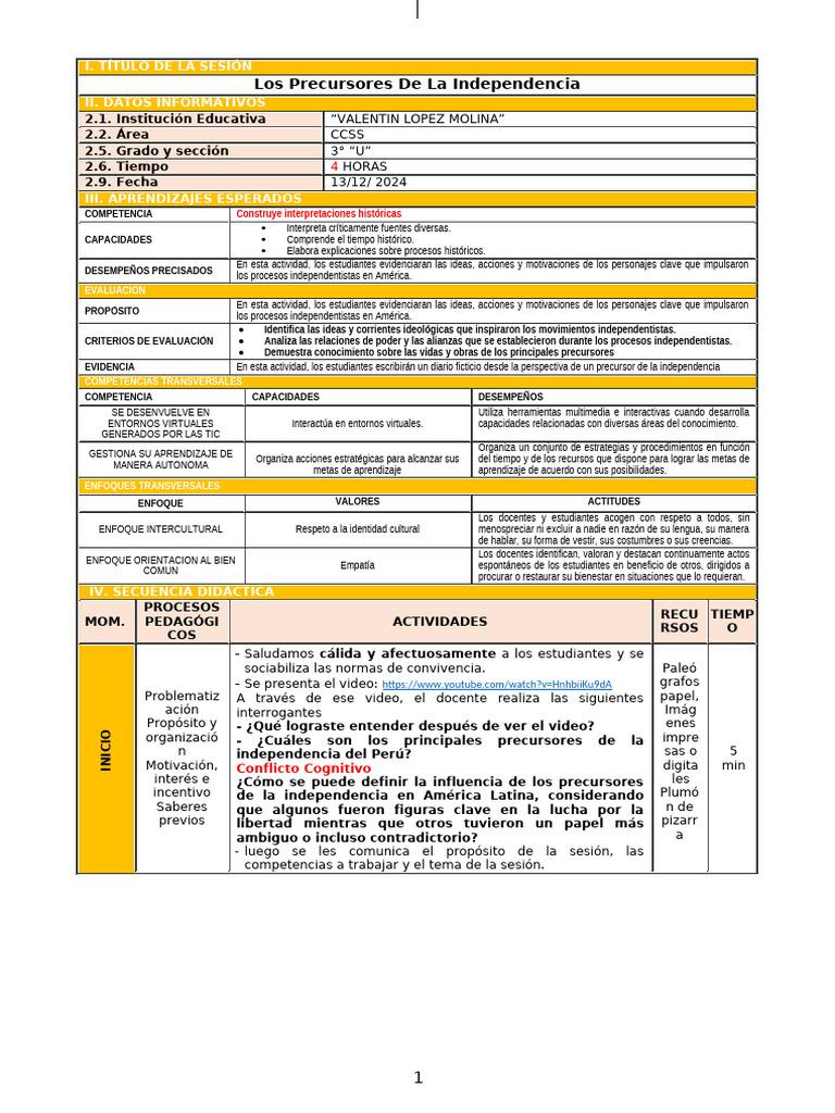 3º SESIONES SEM 1 UNI 7 - CCSS 2024 | PDF | Evaluación | Aprendizaje