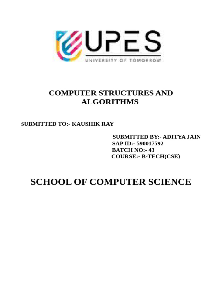 Computer Structures & Algorithms Assignment | PDF