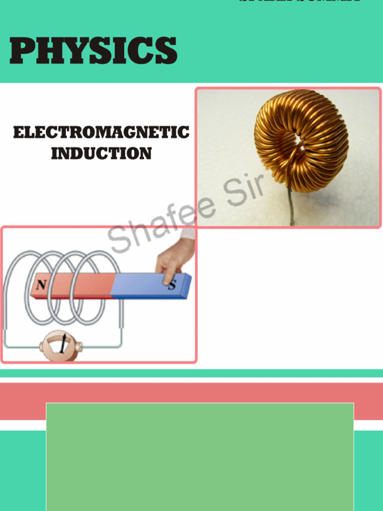 ELECTROMAGNETIC INDUCTION-Shafee Sir | PDF | Electromagnetic Induction | Inductance