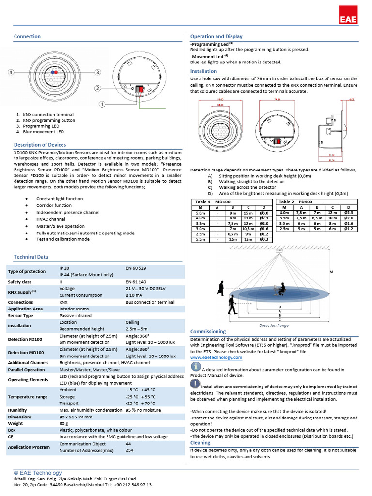 Installation Manual PD MD100 R3.0 | PDF | Light Emitting Diode | Sensor