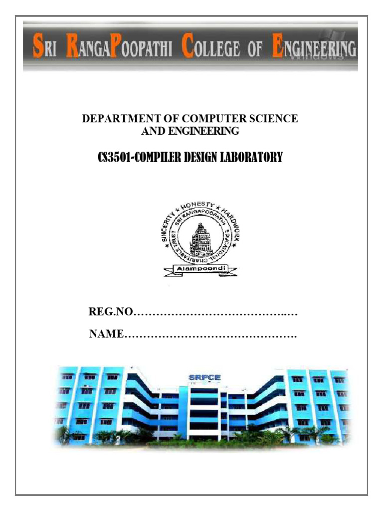 Cs3501-Compiler Design Lab Manual | PDF | Parsing | Software Engineering