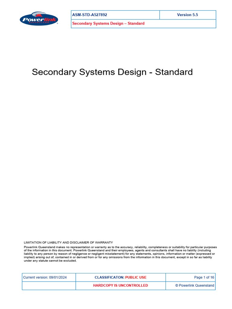 Secondary Systems Design - Standard | PDF | Scada | Reliability Engineering