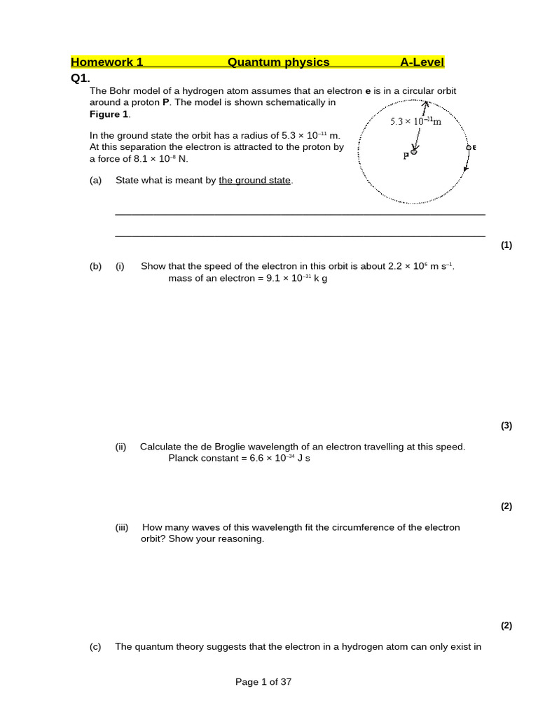 HW1 - Energy Levels Spectra | PDF | Emission Spectrum | Spectral Line