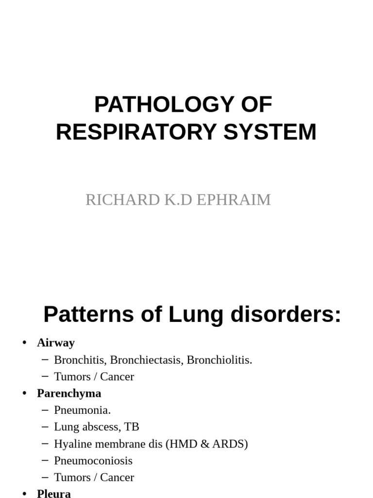Respiratory Pathology | PDF