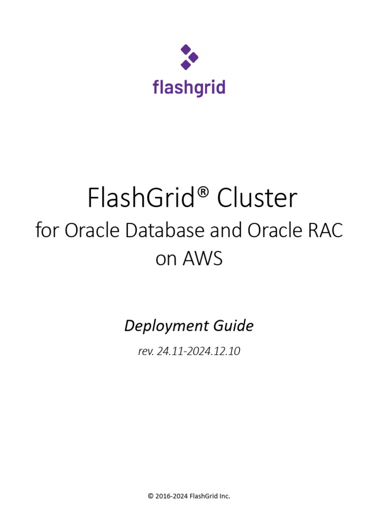 FlashGrid Cluster 24.11 For Oracle RAC On AWS Deployment Guide | PDF | Computer Cluster | Amazon ...